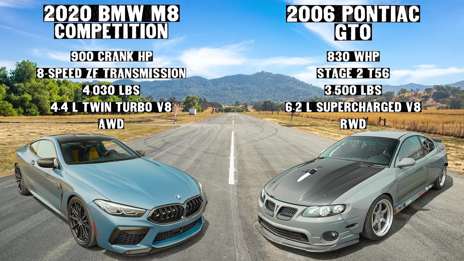 Watch An 830 HP Pontiac GTO Built To Drift Take On A 900-HP BMW M8 ...